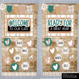 Modern Plaid Back to School Classroom Decor, Bulletin Board Kit ...
