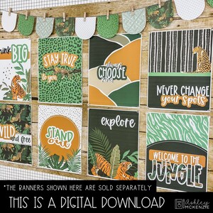 Modern Jungle Classroom Decor Back to School Bulletin Board Editable ...