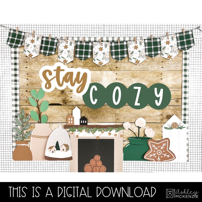 Modern Winter Bulletin Board Kit Holiday Season Theme Easy - Etsy
