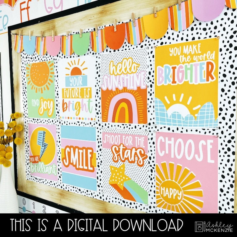 Sunshine Themed Back to School Classroom Decor Bulletin Board | Etsy UK