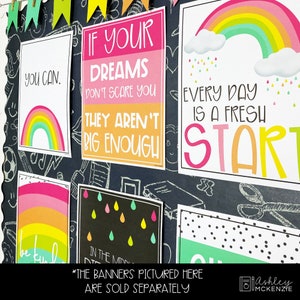 Bright Rainbow Classroom Decor, Bulletin Board Kit, Classroom Posters ...