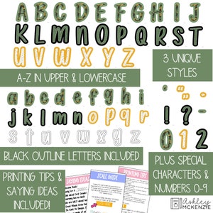 Modern Jungle Classroom Decor, Primary Font A-Z Bulletin Board Letters ...