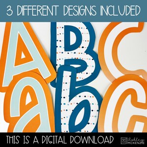 Boho Ocean Classroom Decor, A-Z Bulletin Board Letters, Punctuation ...