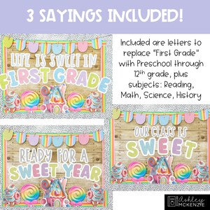 Pastel Sweets Back to School Bulletin Board Kit Pastel Classroom Door ...