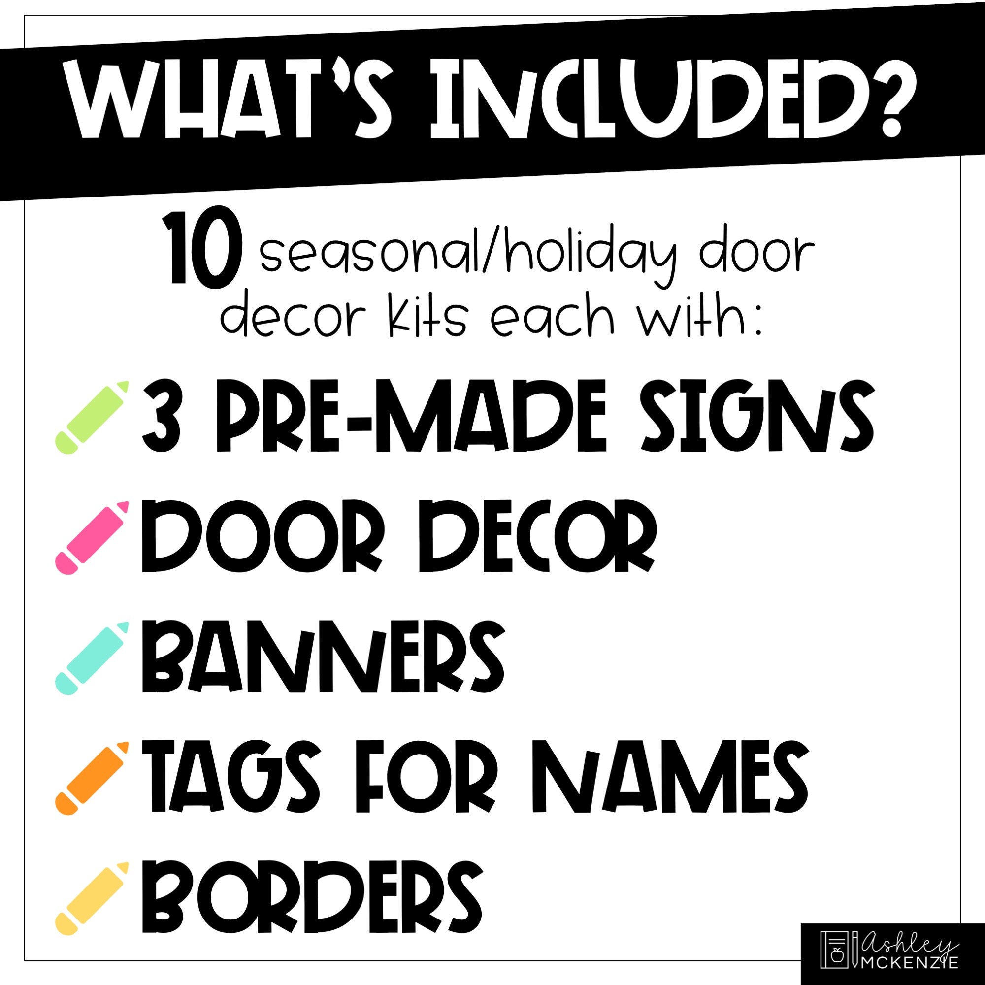 Seasonal Classroom Door Decor Kits Bundle #2, Holiday Door Decorating ...