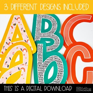 Boho Honey Bee Classroom Decor, A-Z Bulletin Board Letters, Punctuation ...