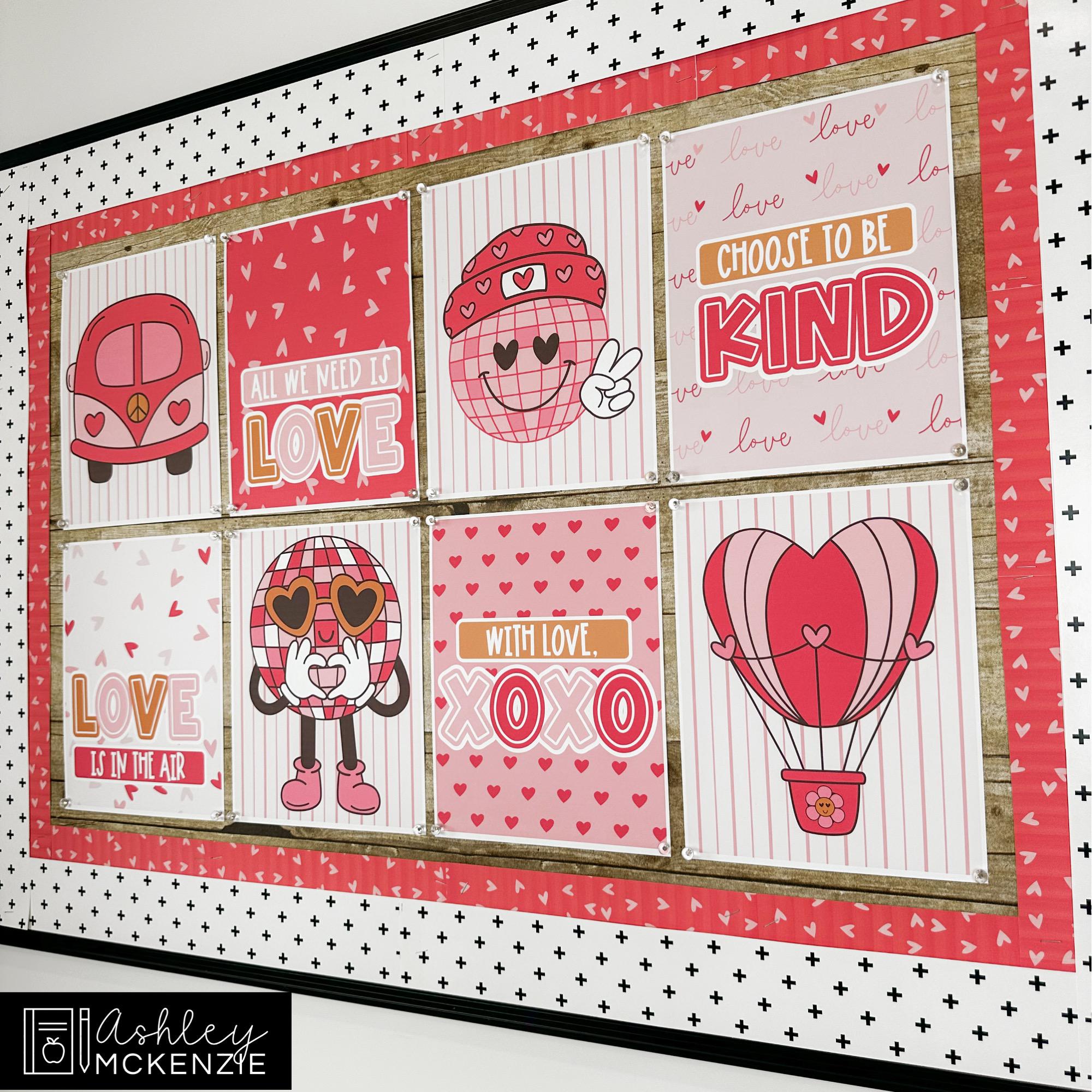 Valentine's Day Posters With Printable Bulletin Board Borders, February ...
