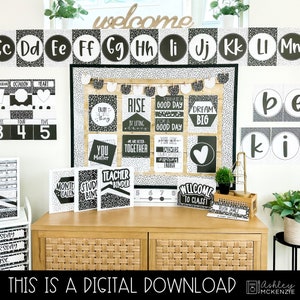 Black and White Classroom Decor Bundle Neutral Classroom Theme Back to ...