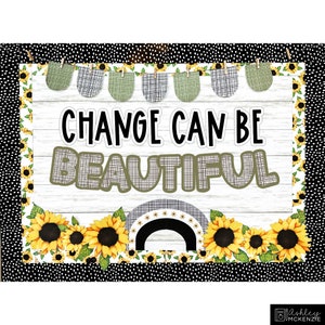 Fall Sunflowers Bulletin Board Kit, Autumn Classroom Decor, Easy ...