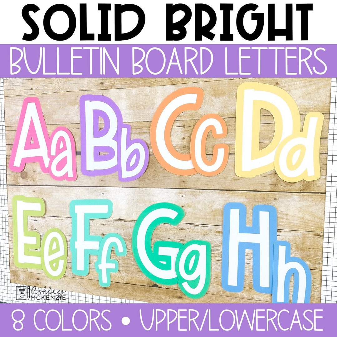 Solid Bright A-Z Bulletin Board Letters, Punctuation, and Numbers, Easy ...