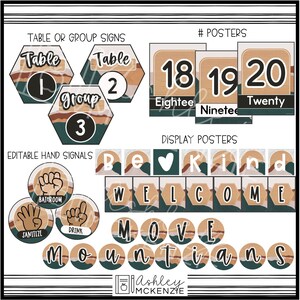 Abstract Landscape Themed Classroom Decor Bundle, Editable Classroom ...