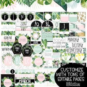 Modern Tropical Classroom Decor Bundle Calm Classroom Colors Back to ...