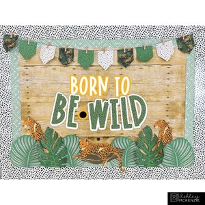 Back to School Bulletin Board Kit Modern Jungle Themed Classroom Decor ...