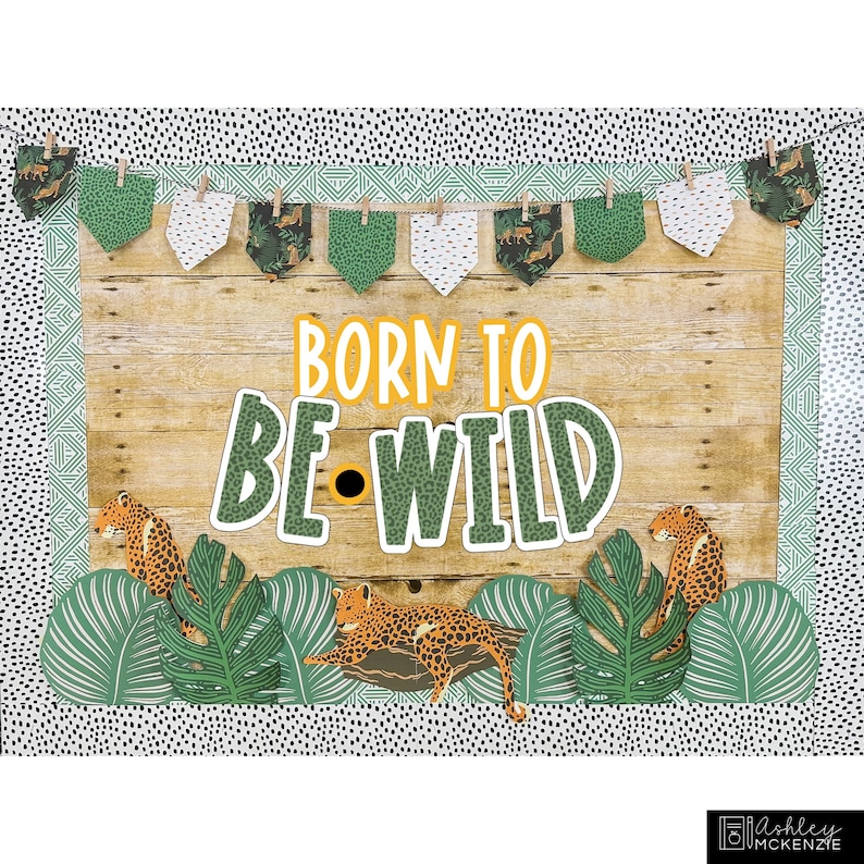 Back to School Bulletin Board Kit Modern Jungle Themed Classroom Decor ...