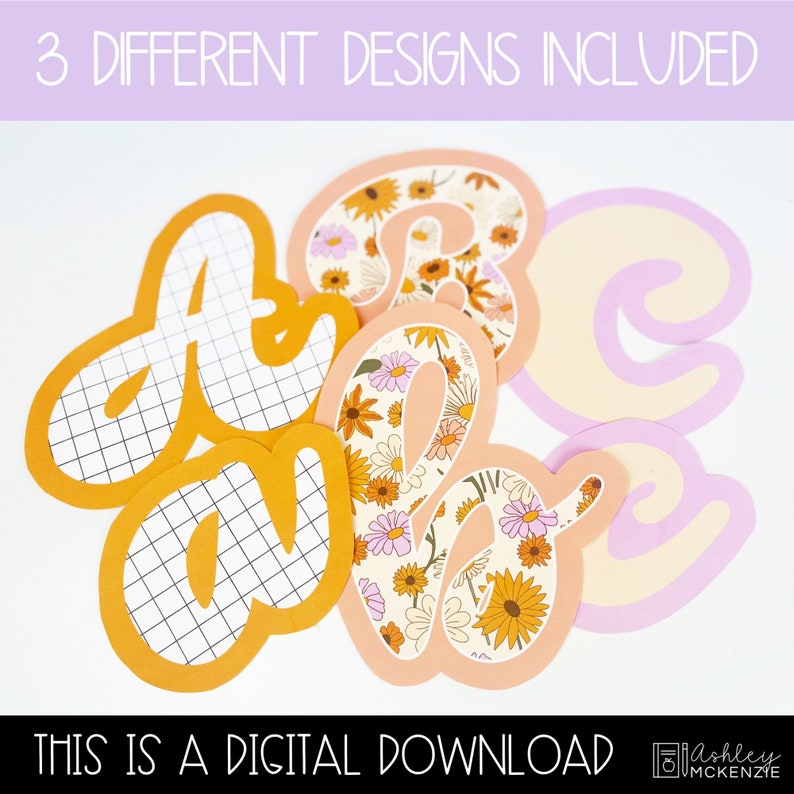 Retro Fall Classroom Decor A-Z Bulletin Board Letters - Etsy