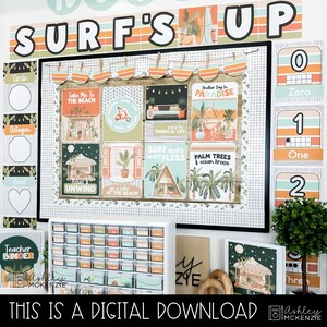 Beach Classroom Bundle Calm Colors Classroom Decor Beach Themed ...