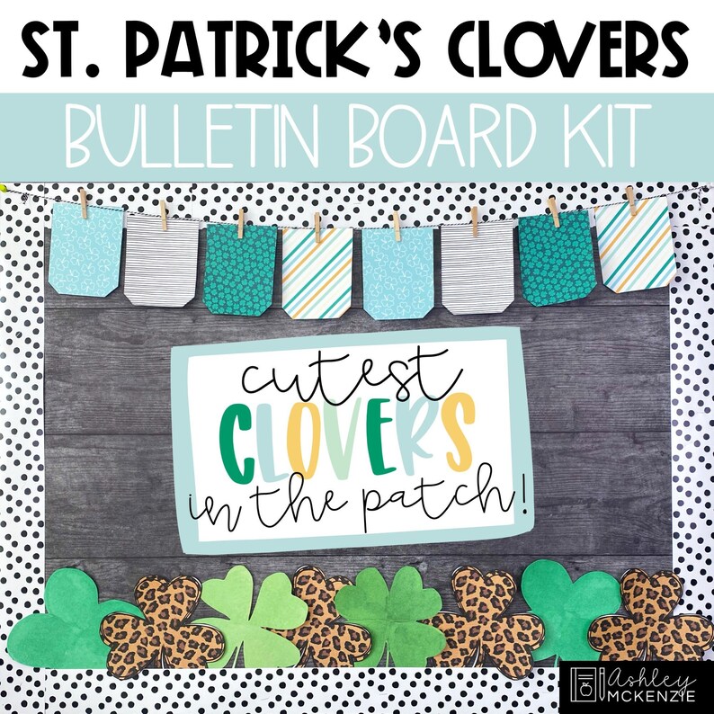 St. Patrick's Day Clovers Bulletin Board or Classroom Door - Etsy