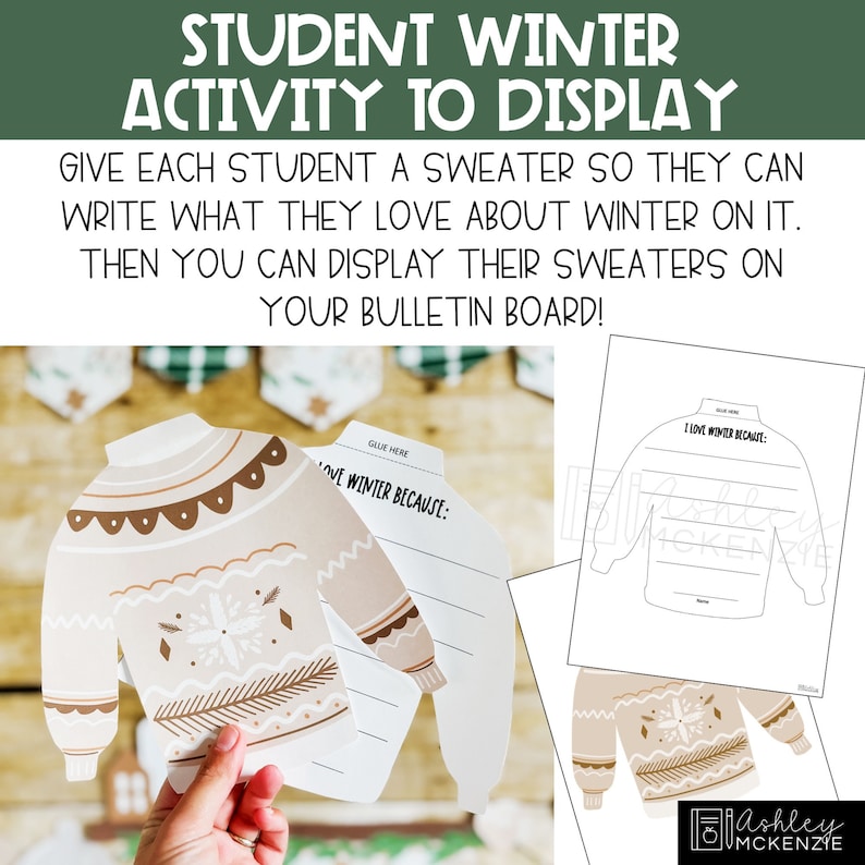 Modern Winter Bulletin Board Kit Holiday Season Theme Easy - Etsy