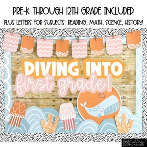 Boho Ocean Classroom Decor Bundle Modern Back to School Bulletin Board ...
