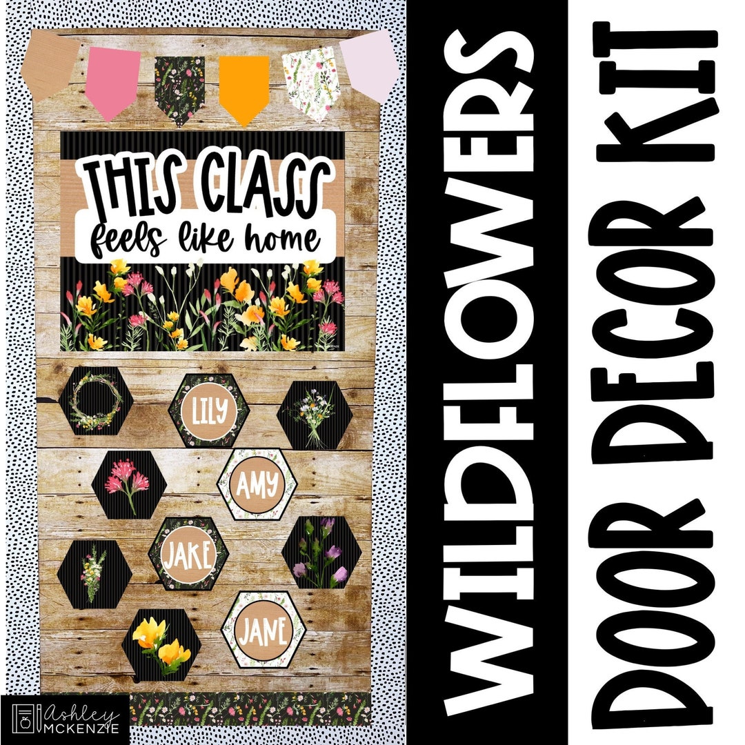 Wildflowers Classroom Door Decor Kit, Back to School, Easy and Modern ...