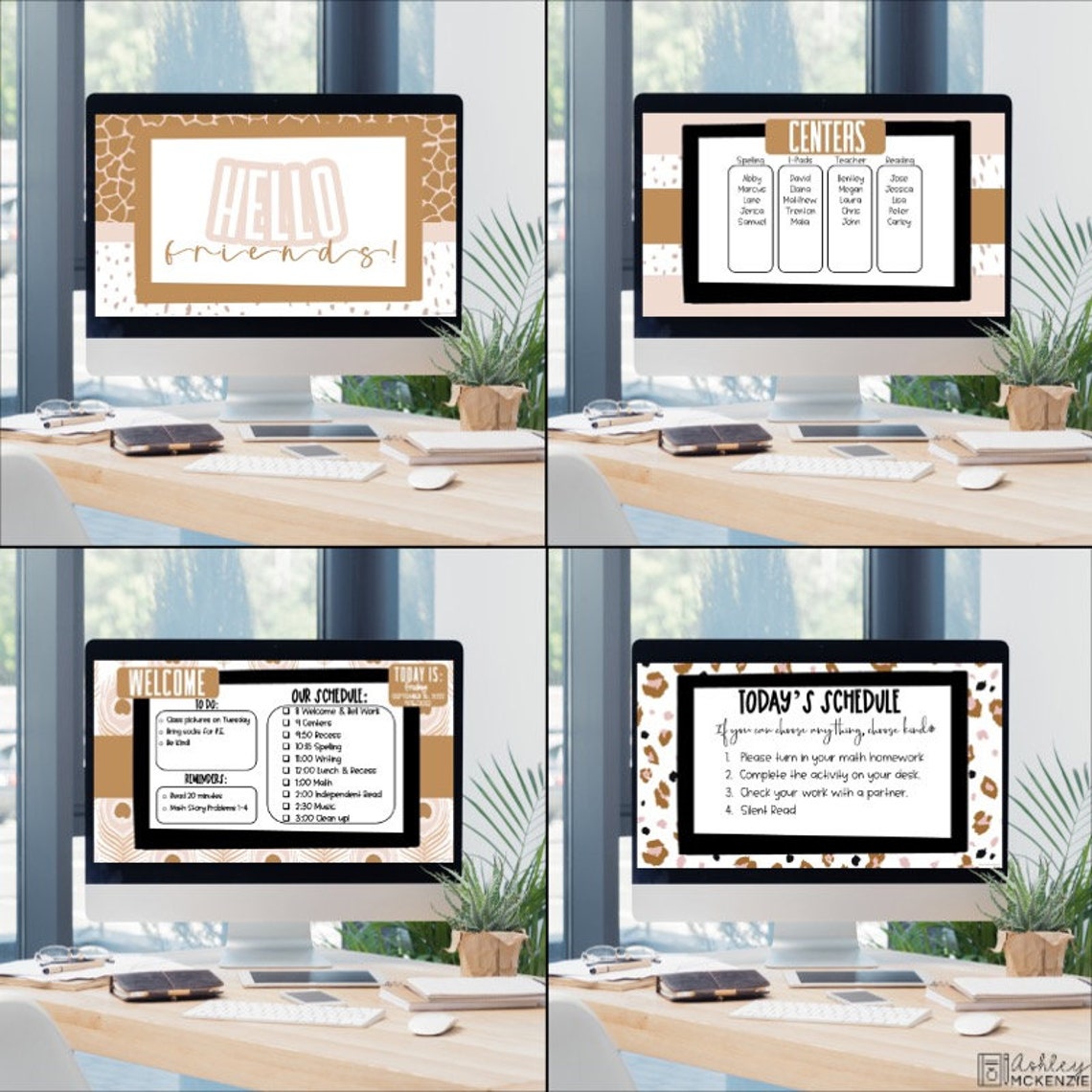 Boho Animal Print Slides and Powerpoint Templates Calm - Etsy