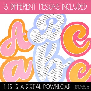 Retro Classroom Decor, A-Z Bulletin Board Letters, Punctuation, and ...