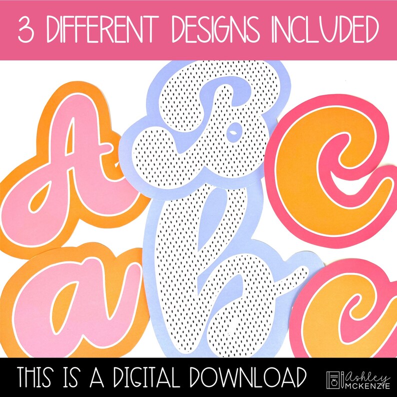 Retro Classroom Decor A-Z Bulletin Board Letters - Etsy