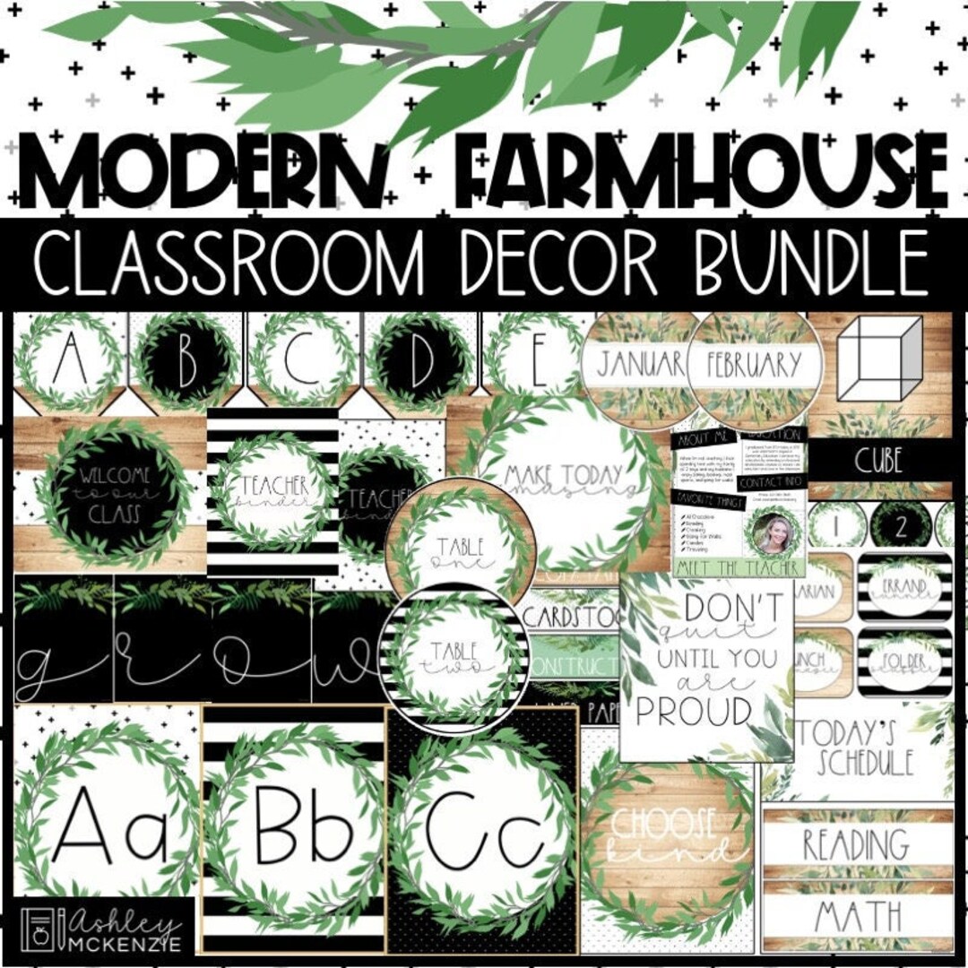 Modern Farmhouse Classroom Decor Bundle, Easy Classroom Decorations - Etsy