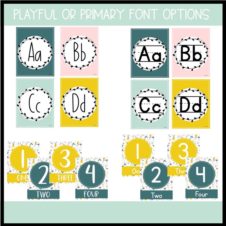 Vintage Floral Blooms Classroom Decor Bundle, Easy and Modern Classroom ...