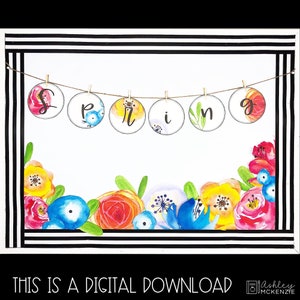 Spring Flowers Bulletin Board or Classroom Door Decor, March, April ...