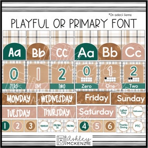 Modern Plaid Themed Classroom Decor Bundle, Editable Classroom Decor ...