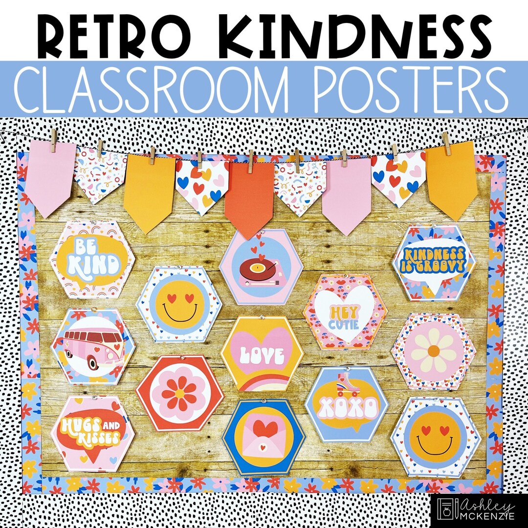Valentine's Day Classroom Posters, Retro Theme, Random Acts of Kindness ...