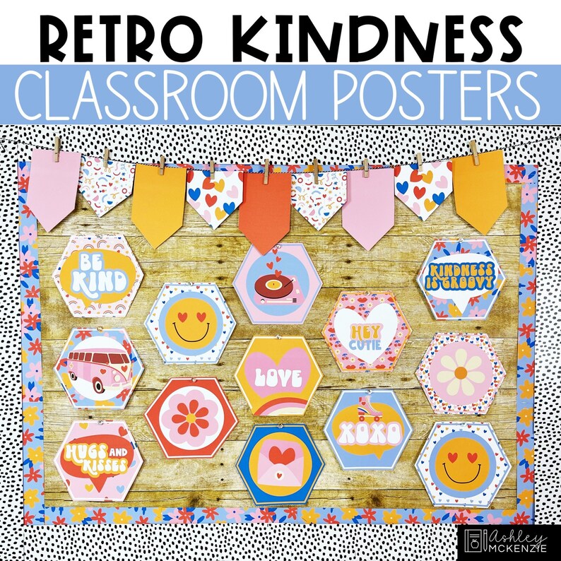 Valentine's Day Classroom Posters Retro Theme Random - Etsy
