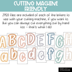 Muted Pastel Primary Font A-Z Bulletin Board Letters, Punctuation, and ...