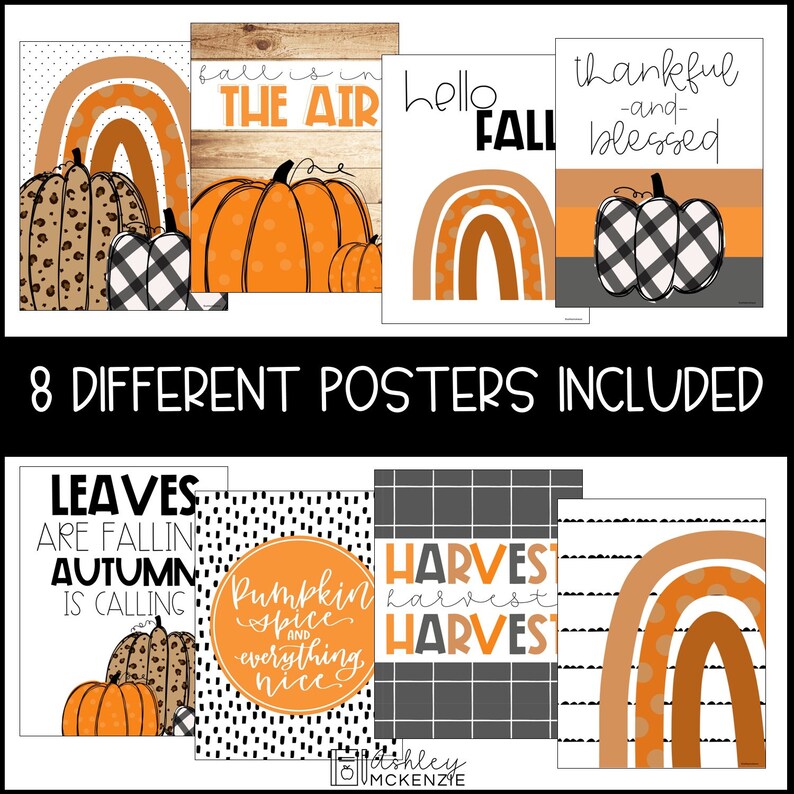 Fall Pumpkins Classroom Posters Easy Halloween Classroom - Etsy