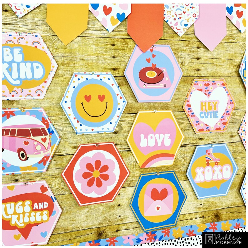 Valentine's Day Classroom Decor Bundle Retro Theme - Etsy
