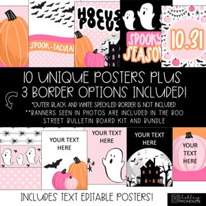 Halloween Classroom Posters Boo Street Theme October Bulletin Board ...