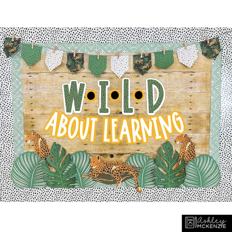 Modern Jungle Classroom Decor Back to School Bulletin Board Editable ...