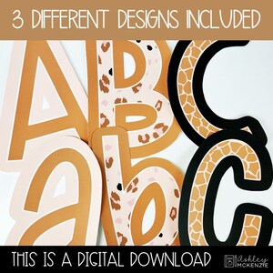 Boho Neutral Animal Print Classroom Decor, A-Z Bulletin Board Letters ...