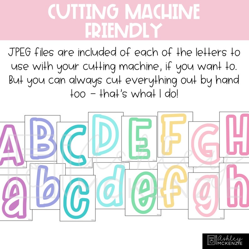 Pastel Colors A-Z Bulletin Board Letters, Punctuation, and Numbers ...