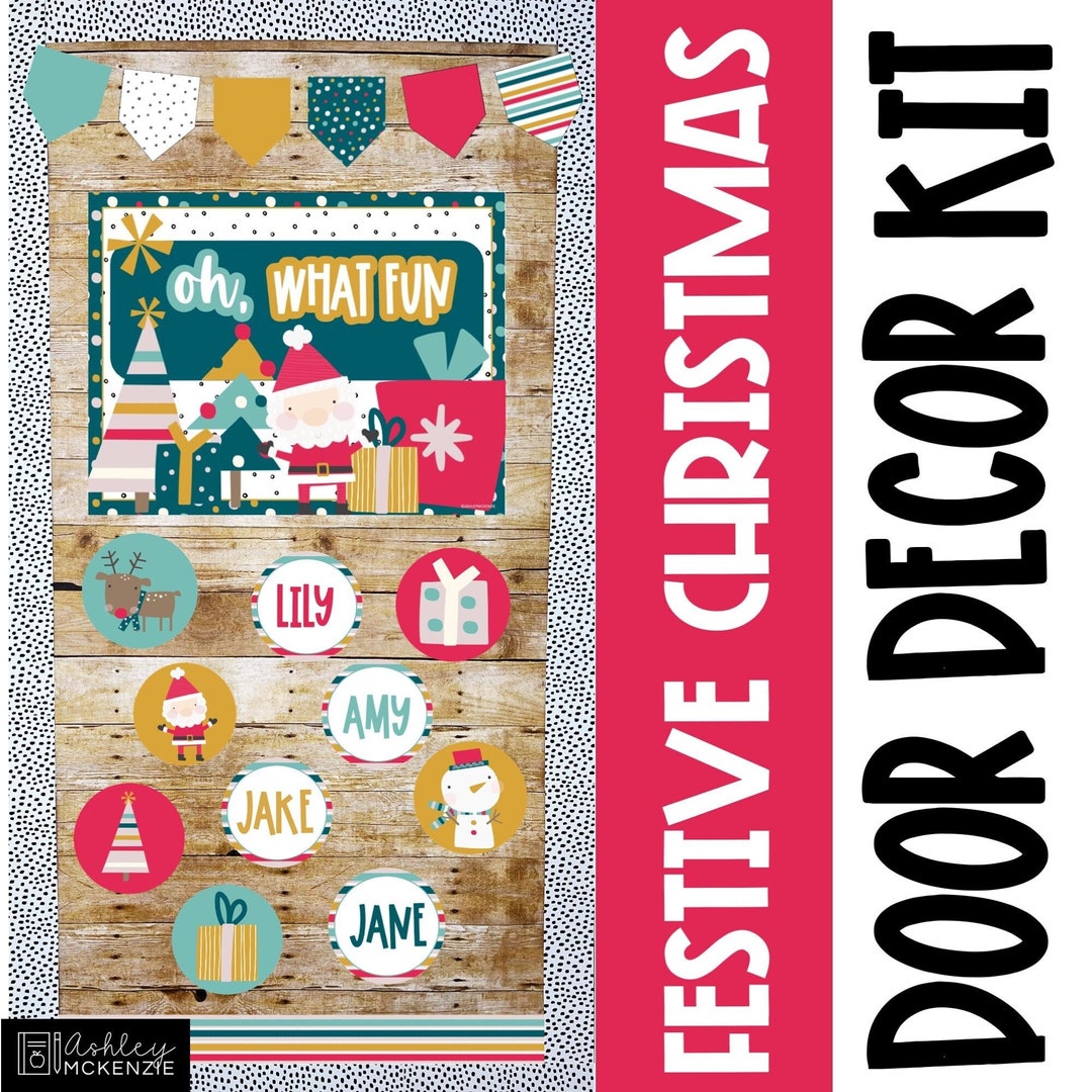 Festive Christmas Holiday Classroom Door Decor Kit, December ...
