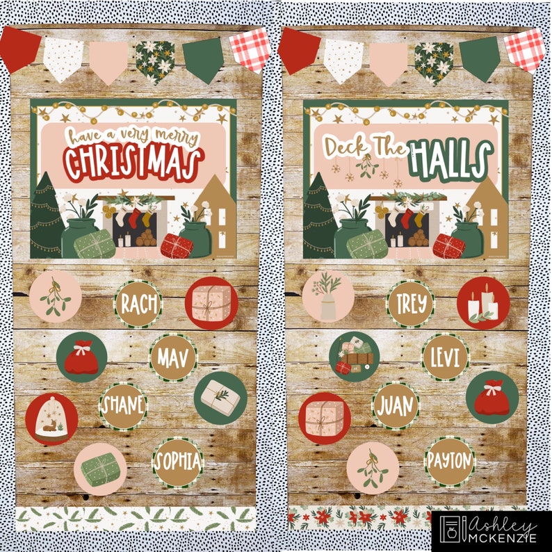 Modern Christmas Classroom Decor, Bulletin Board Kit, Classroom Posters ...