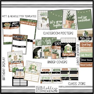 Modern Garden Classroom Decor Bundle Nature Bulletin Board Ideas ...