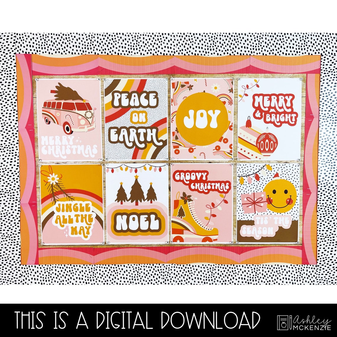 Retro Christmas Classroom Decor Bulletin Board Kit Classroom - Etsy