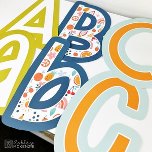 Modern Fruity Classroom Decor, A-Z Bulletin Board Letters, Punctuation ...