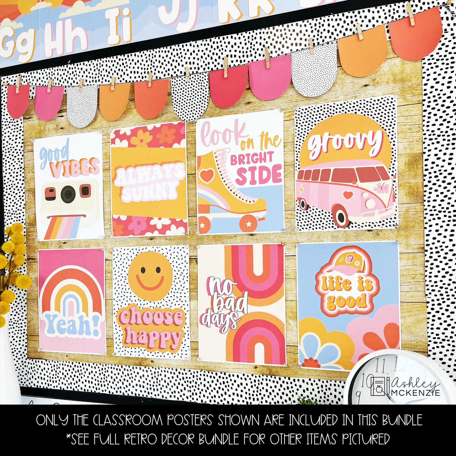 Retro Back to School Classroom Decor, Bulletin Board Kit, Classroom ...