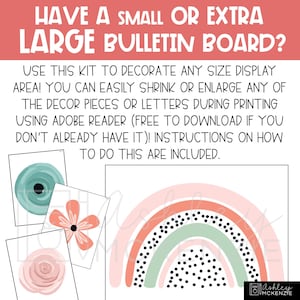 Boho Rainbow Spring Bulletin Board or Classroom Door Decor, Easy and ...