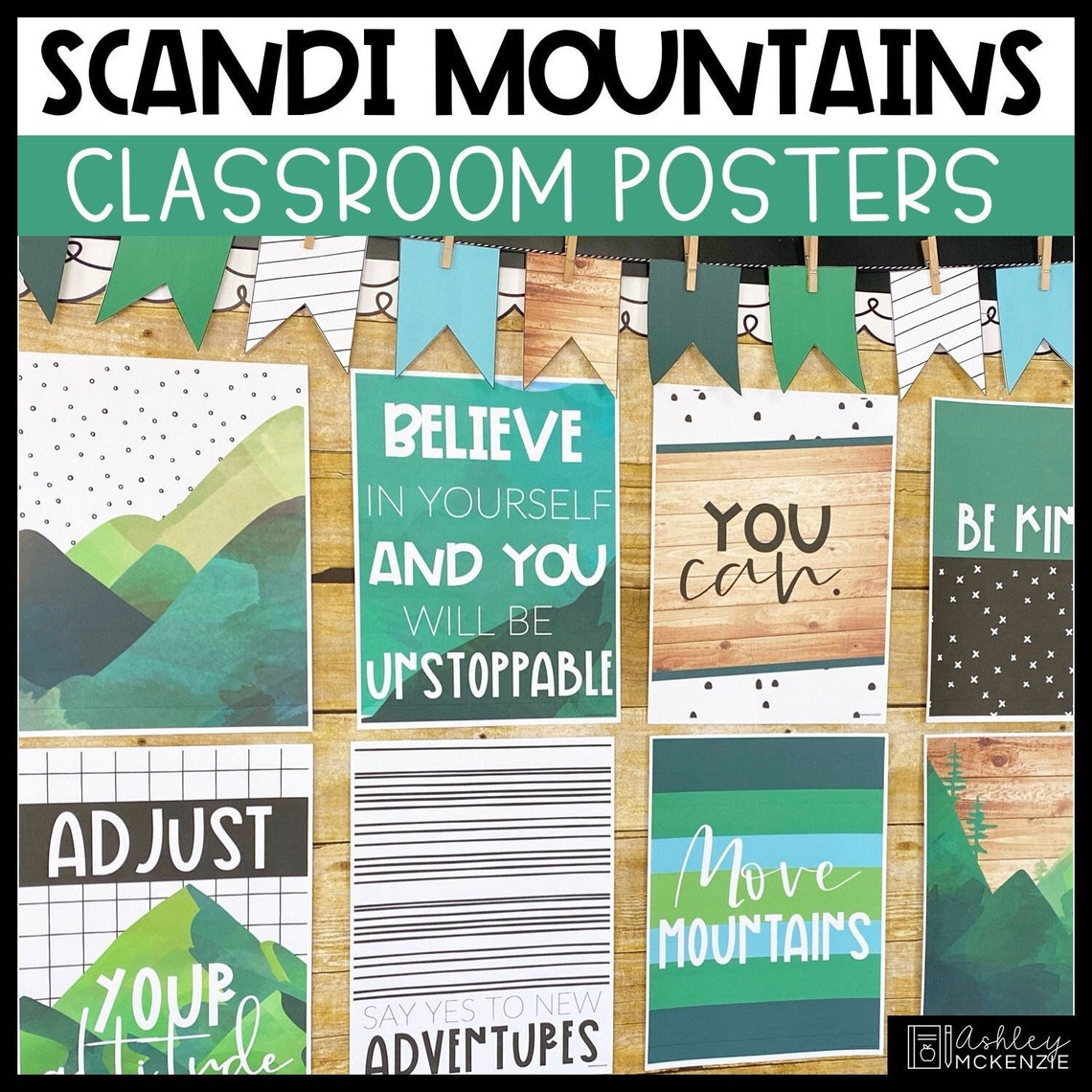 Scandi Mountains Classroom Posters, Easy and Modern Classroom ...