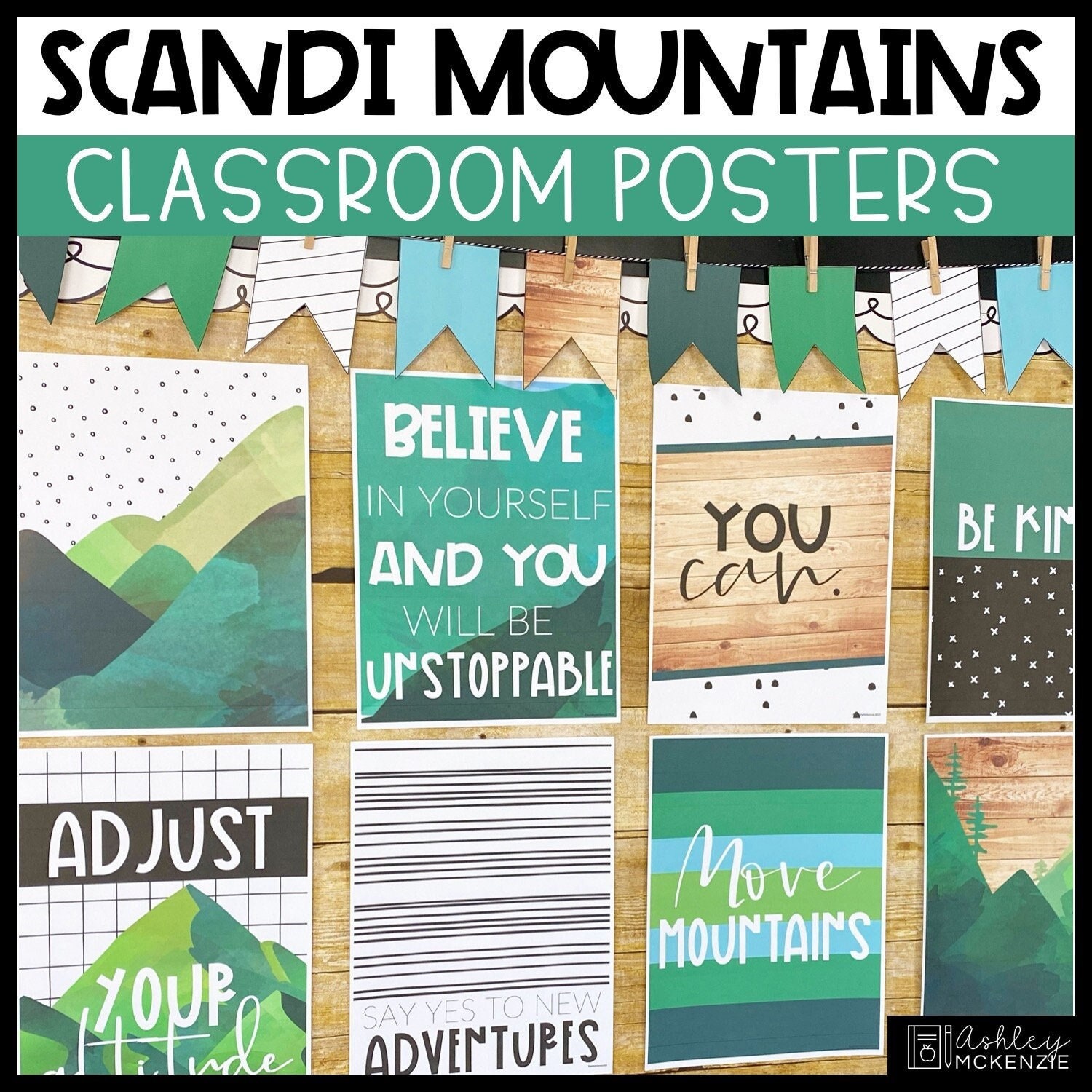 Scandi Mountains Classroom Posters, Easy and Modern Classroom ...