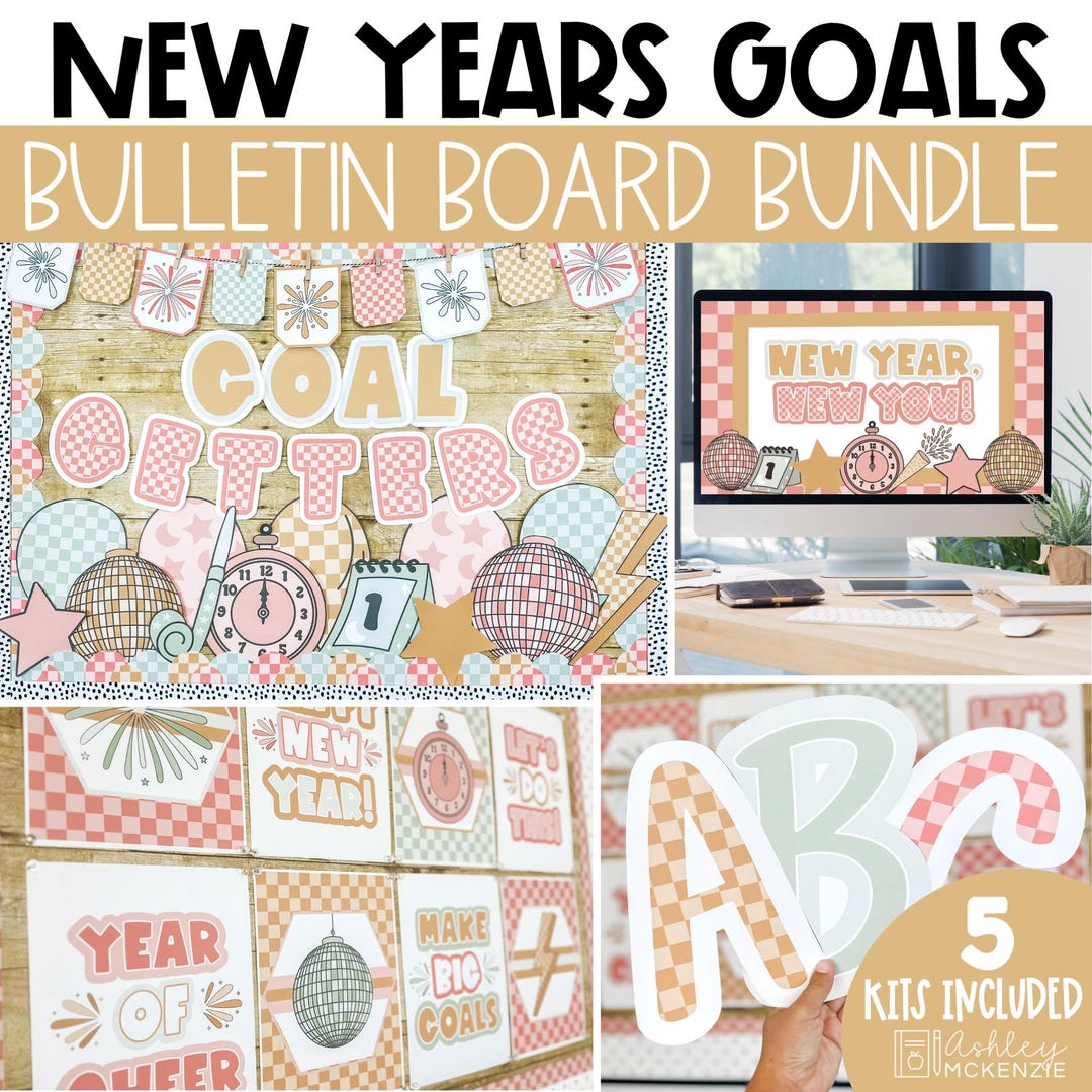 New Year Bulletin Board Bundle, New Year Posters, Printable Bulletin ...